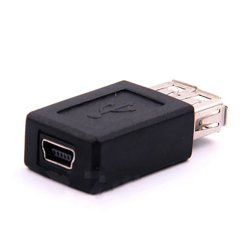 1PC New Black USB 2.0 Type A Female to Mini USB 5pin B Female Adapter ...