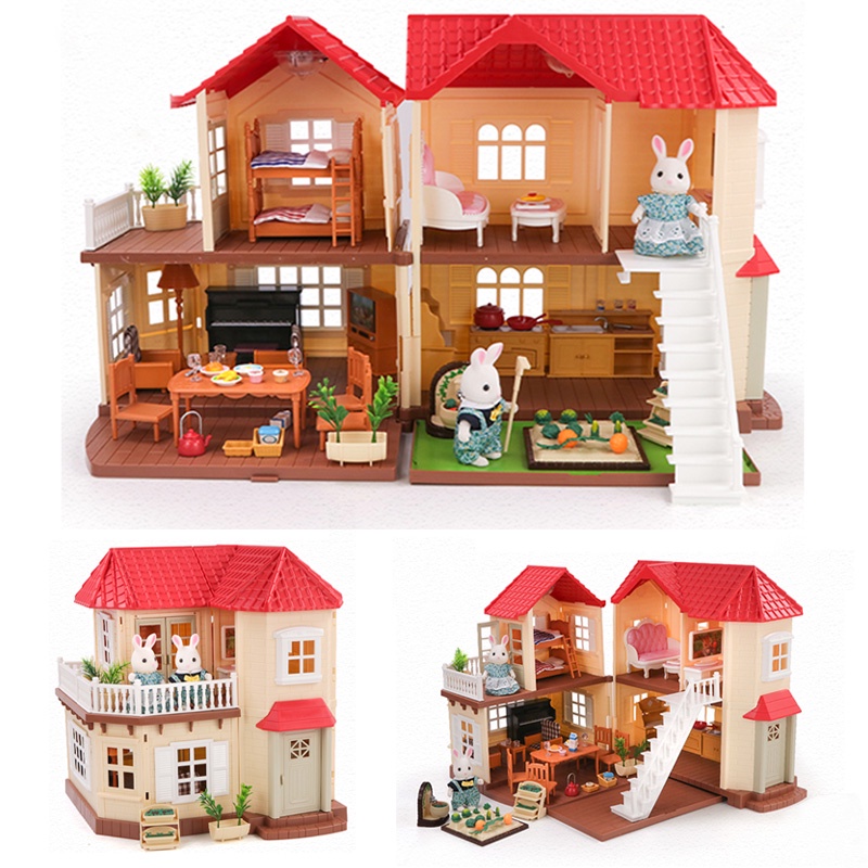 [Forest Villa] Simulation Set Villa Toy Forest Animal Family Mini ...