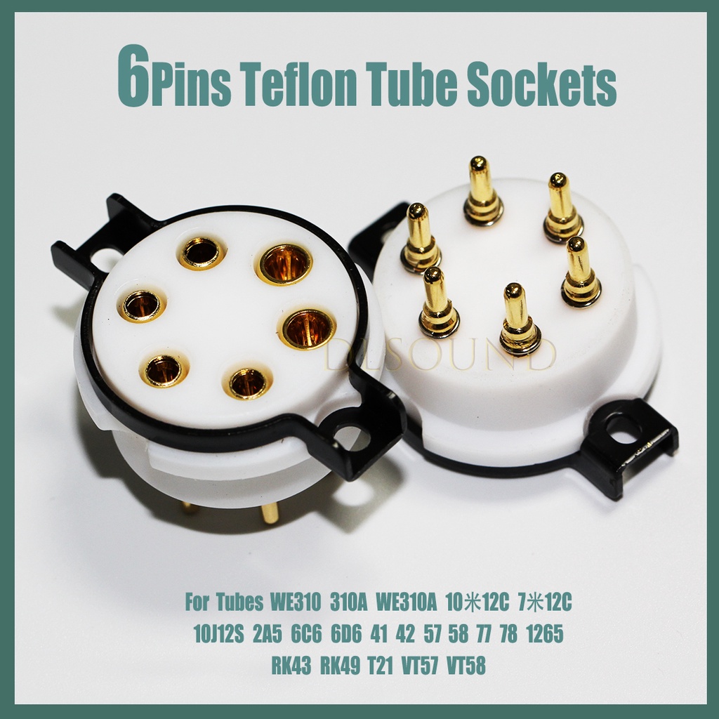 EIZZ 6 Pin teflon tube sockets EZ-1206 tube base tube feet | Shopee ...
