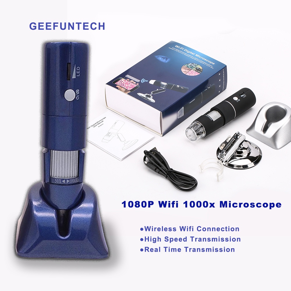 GEEFUNTECH 1000X Handheld Microscope Wireless WiFi USB Charging ...