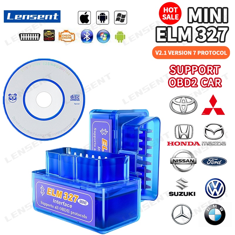 Lensent Mini ELM327 V2.1 Bluetooth OBD2 OBDII 16PIN Car AutTrouble ...