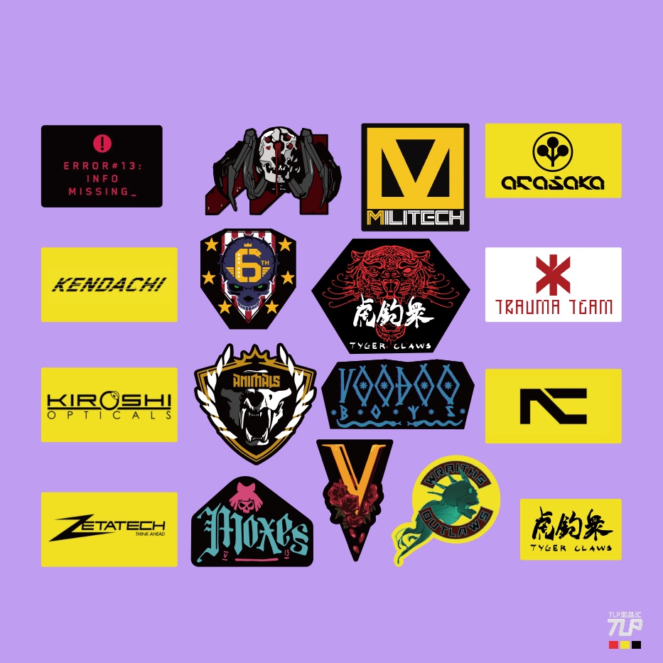 24 Hours Shipping TLP Reflective Car Sticker Cyberpunk 2077 Game Gang ...