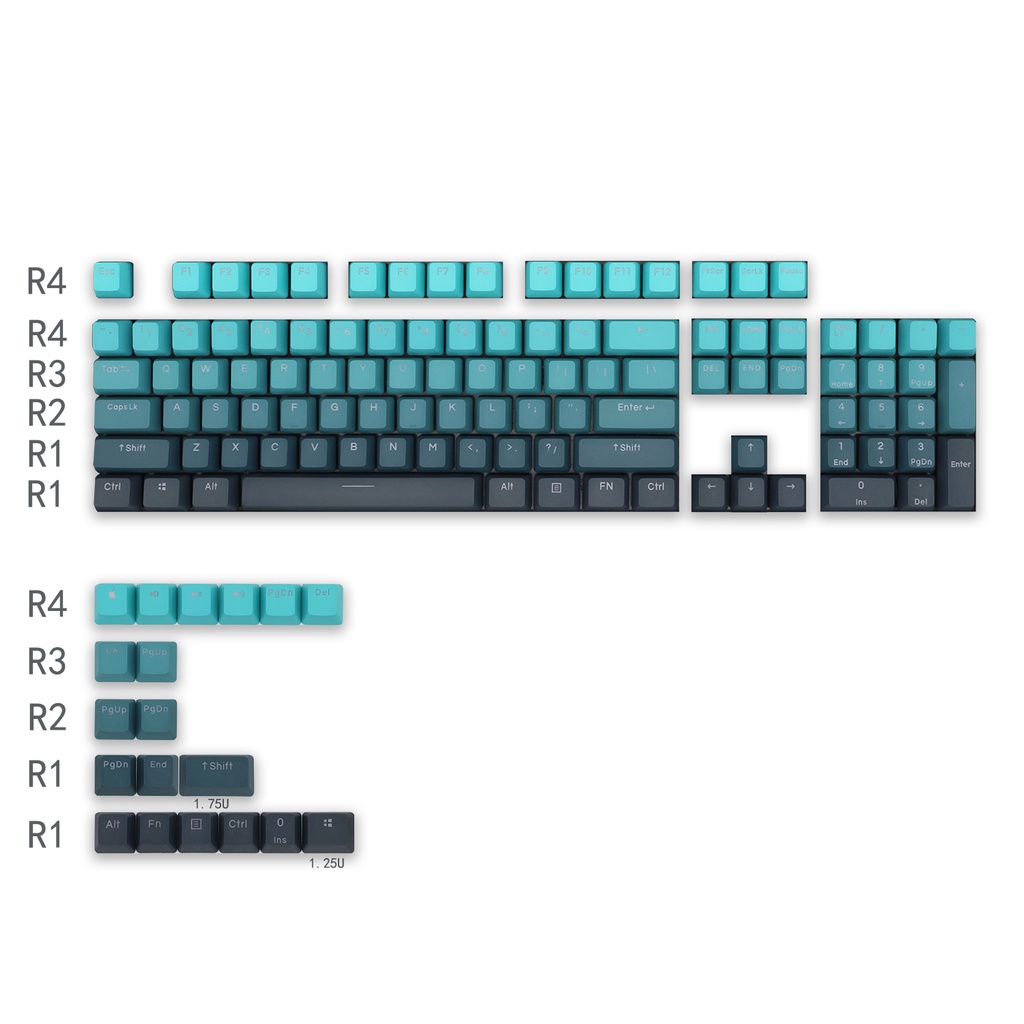 【JKDK】polar day PBT keycaps font transmits light OEM profile gray and ...