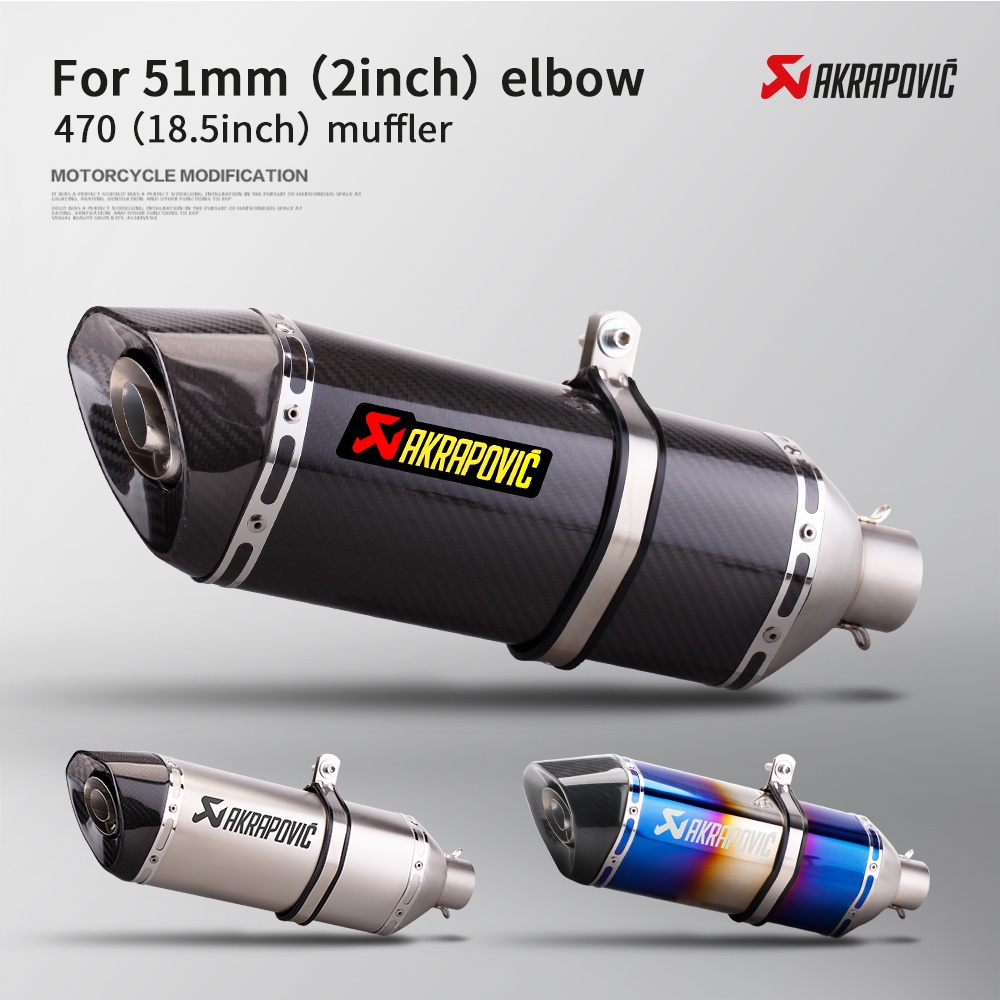 Universal 470mm Motosikal Akrapovic Racing Ekzos Peredam Ubahsuai DB ...