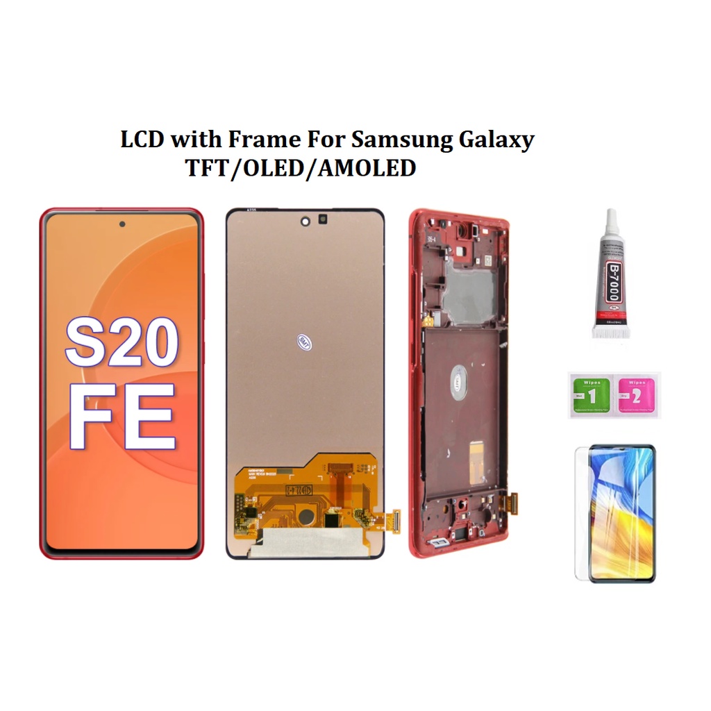 OLED with Frame For Samsung Galaxy S20 FE 4G/5G SM-G780/G781 LCD Display with Touch Screen ...