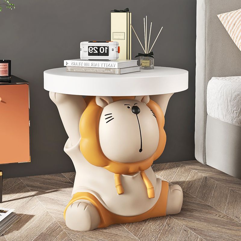 Room Decor Lion Statue Side Tables Round Coffee Tables Home Decor ...