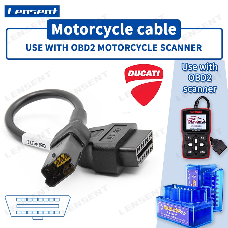 Lensent DUCATI 4pin To 16pin OBD Diagnostic Cable Extension Connectors ...