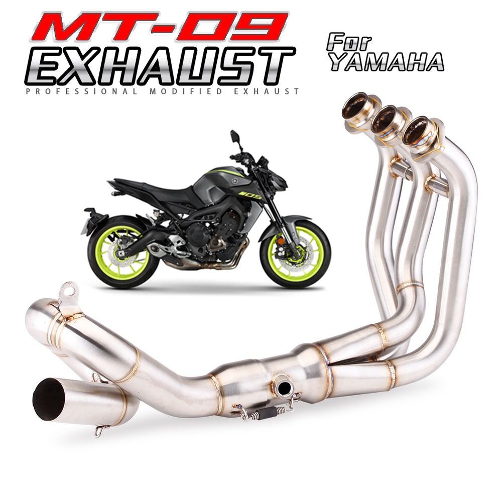 MT09 motorcycle exhaust pipe modified stainless steel scooter front ...