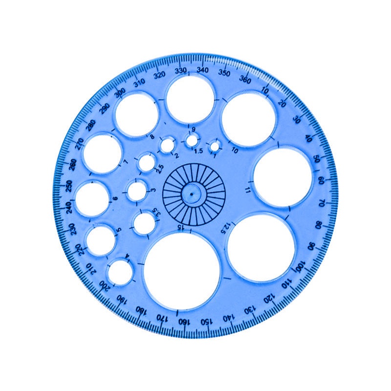 360 Degrees Protractor Jiugong Grid Template Design Drawing Multiple ...