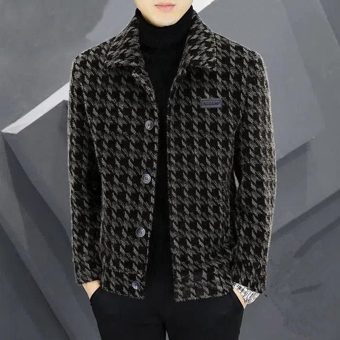 Boys Hong Kong Style Thickened Coat Woolen Coat Men Autumn Winter ...