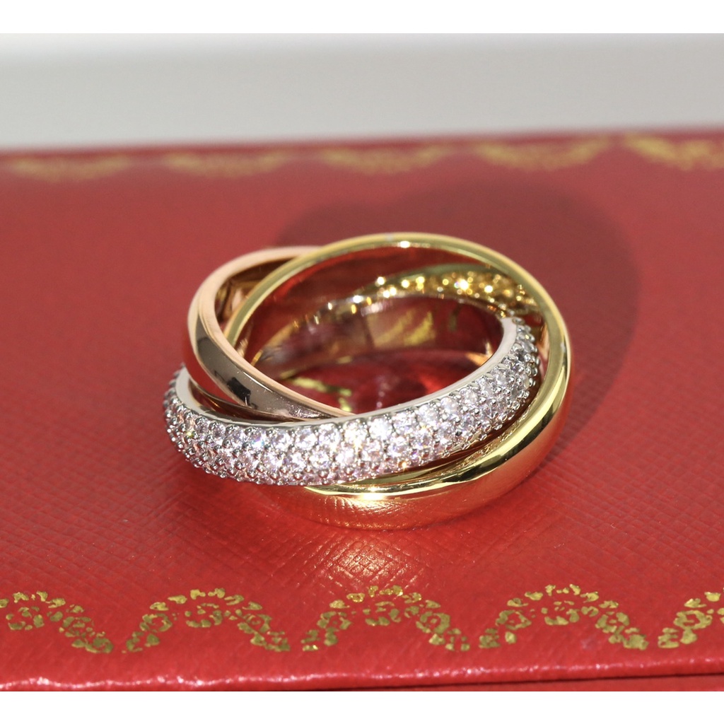 Classic Titanium steel Trinity Diamond Rings | Shopee Malaysia