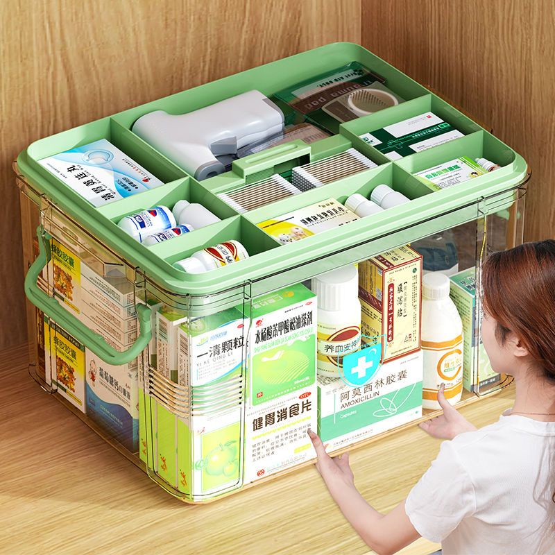 Multi-layer Large Capacity Home Medicine Box Transparent First Aid Box ...