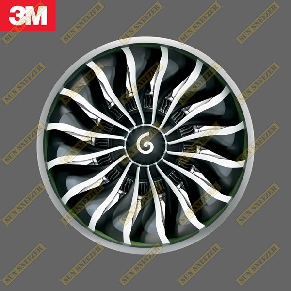 Engine Blade Airplane Shape Round Sticker Waterproof Sunscreen 3M ...
