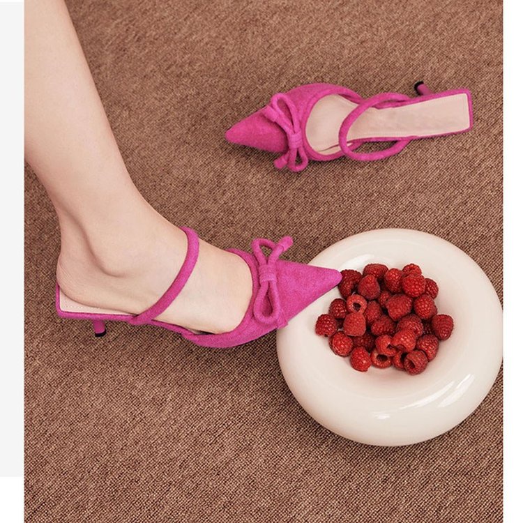 High Heels Pointed Toe Stiletto Bow Women's Shoes | Shopee Malaysia