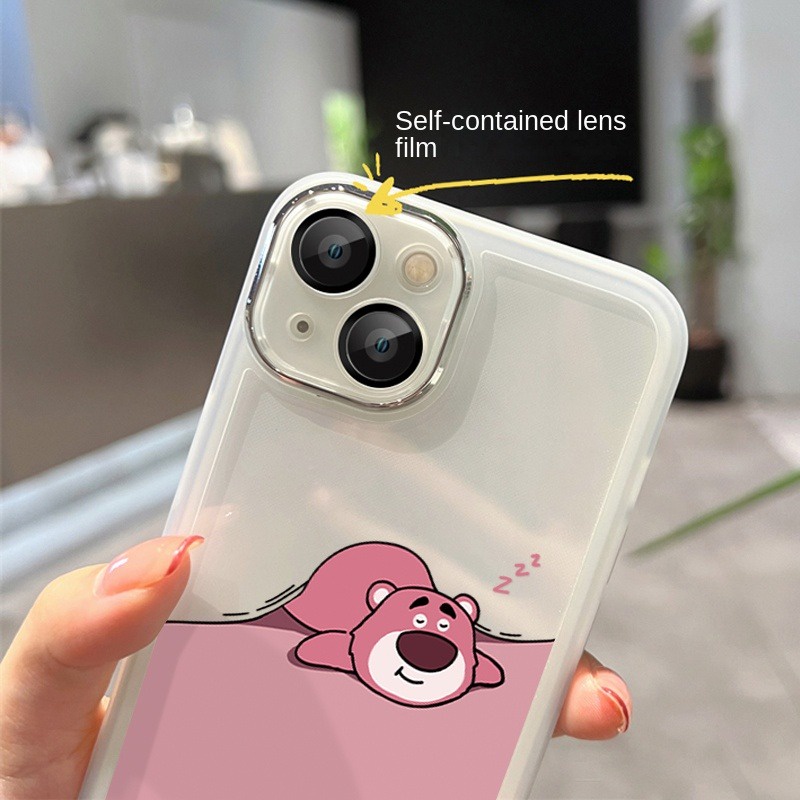 All-in-one lens Lotso Sleeping Strawberry Bear cartoon for iPhone 14 ...