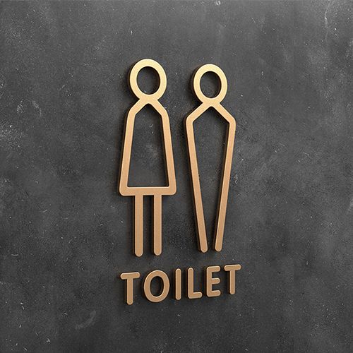 Signboard Prompt Sign Sign Creative Toilet Sign Door Sticker 3d Three ...