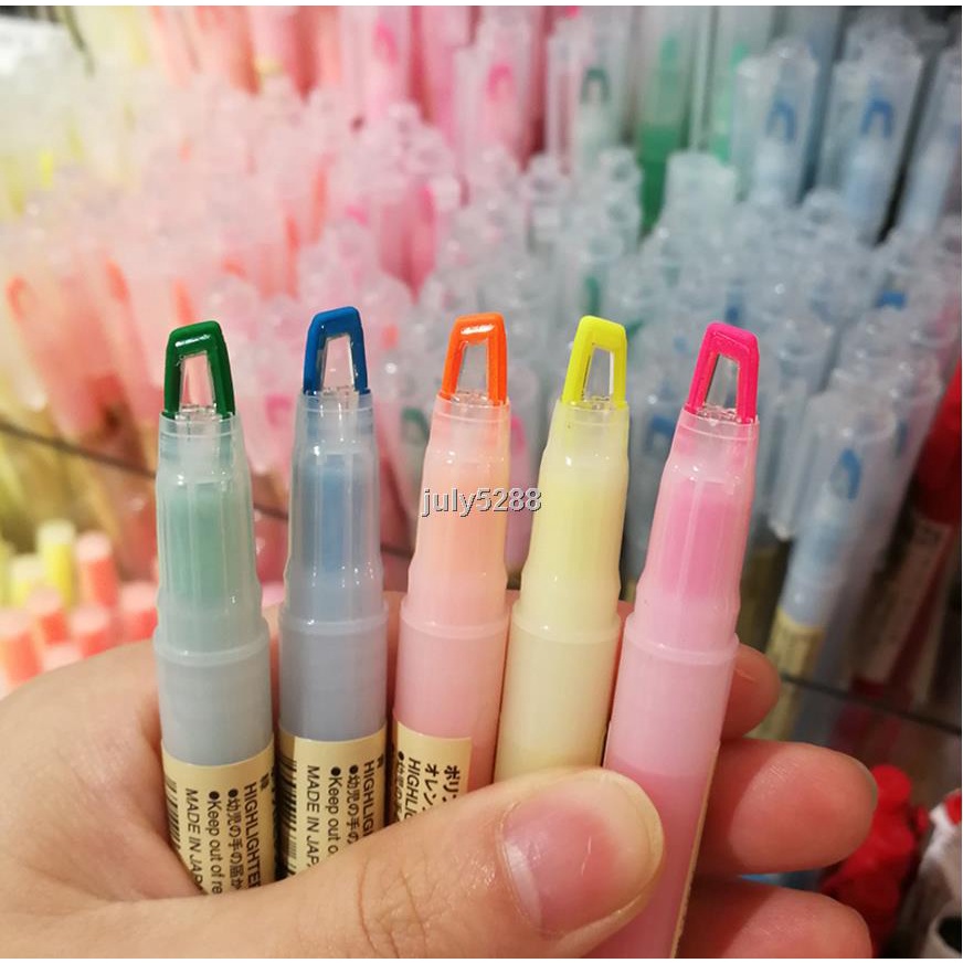 Japan MUJI Stationery Double-Headed Highlighter Student Single-Headed ...