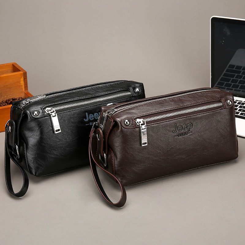 Men's handbag with genuine leather texture, large capacity,男士手拿包真皮质感大容量 ...