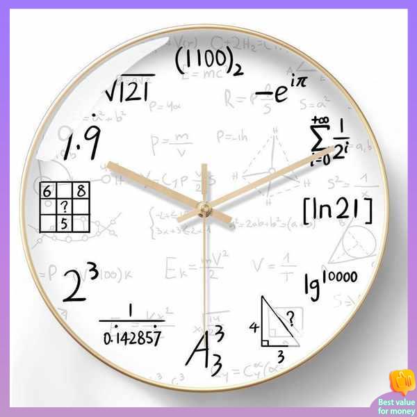 wall clock jam dinding hiasan Creative Mathematics Wall Clock Quartz ...