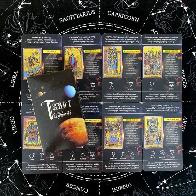 Tarot with Keywords--The English Customized Board Game Card | Shopee ...