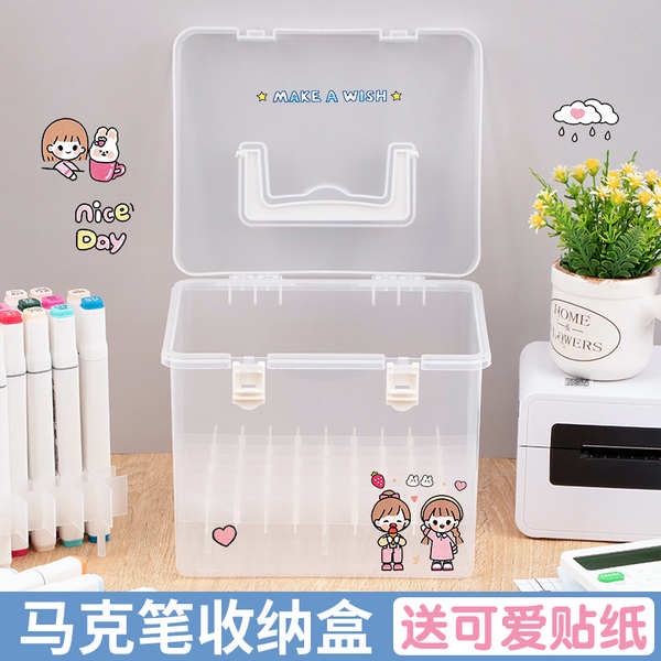 Portable Marker Storage Box Student Brush Storage Base Stationery ...