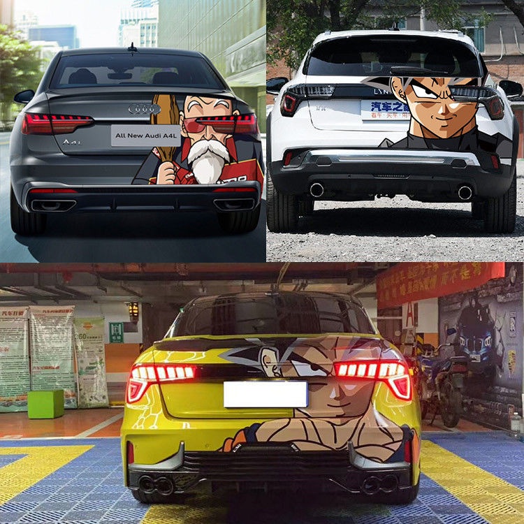 Car Tail Light Sticker Creative Unique Car Sticker Anime Tail Light Car ...