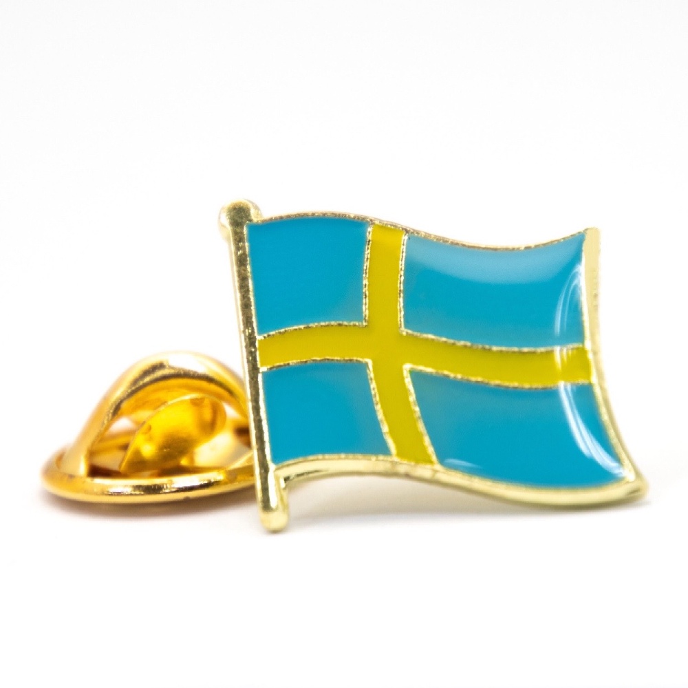[A-ONE] Sweden Flag Commemorative Pin National Emblem Badge Travel ...
