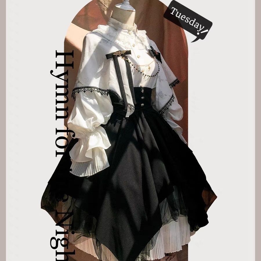 [Taiwan Shipment] Halloween Gothic Style lolita Lantern Sleeve Shirt ...