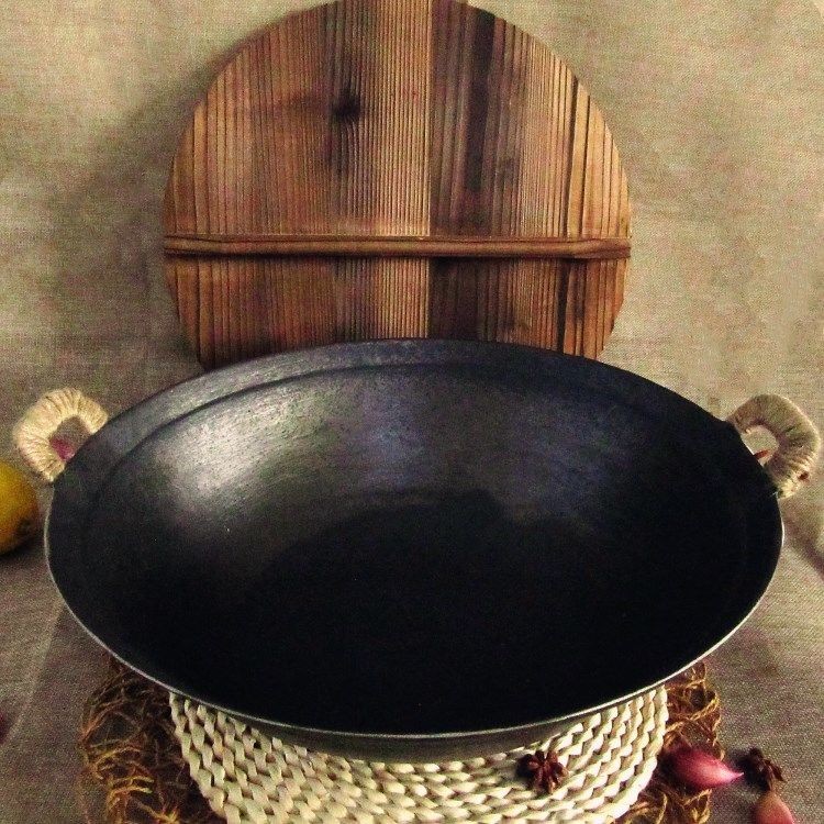 Taiwan Shipping Double-Ear Wok Chinese Old-Fashioned Uncoated Iron Pan ...