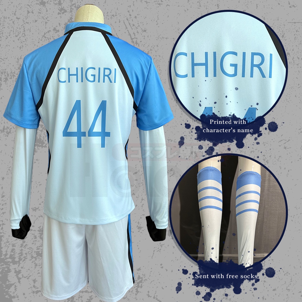 HOLOUN Blue Lock Cosplay Costume Jersey Nagi Reo Chigiri Football ...