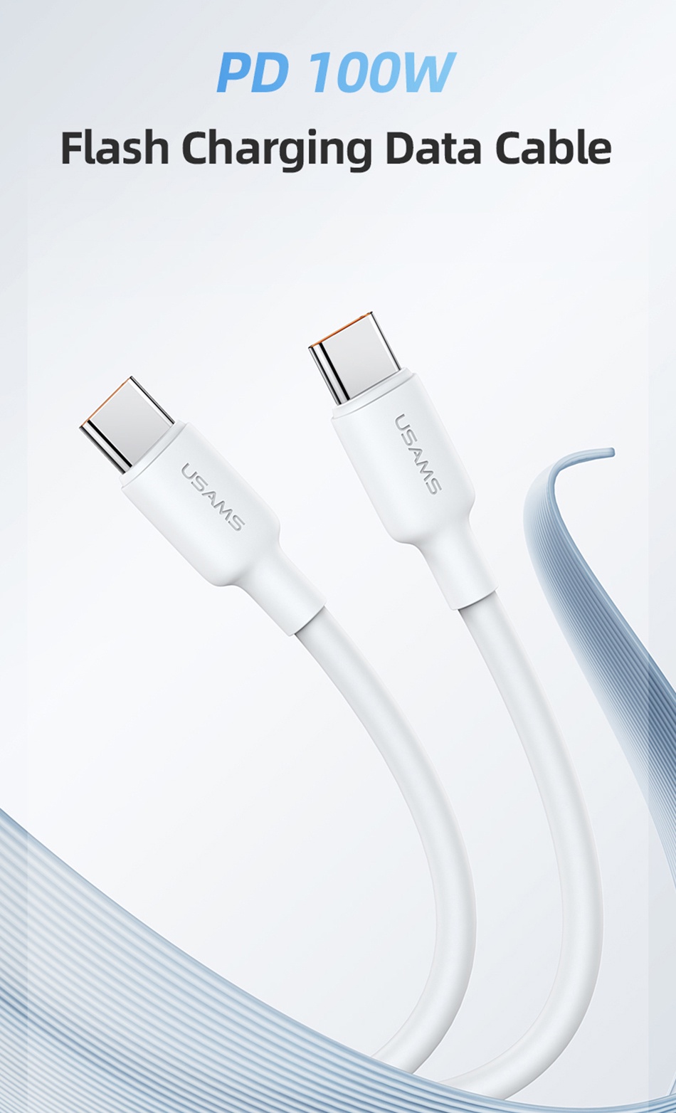 USAMS PD USB IP Type-C Micro Type-C To IP Cable (100W/3A/1M/2M/3M ...