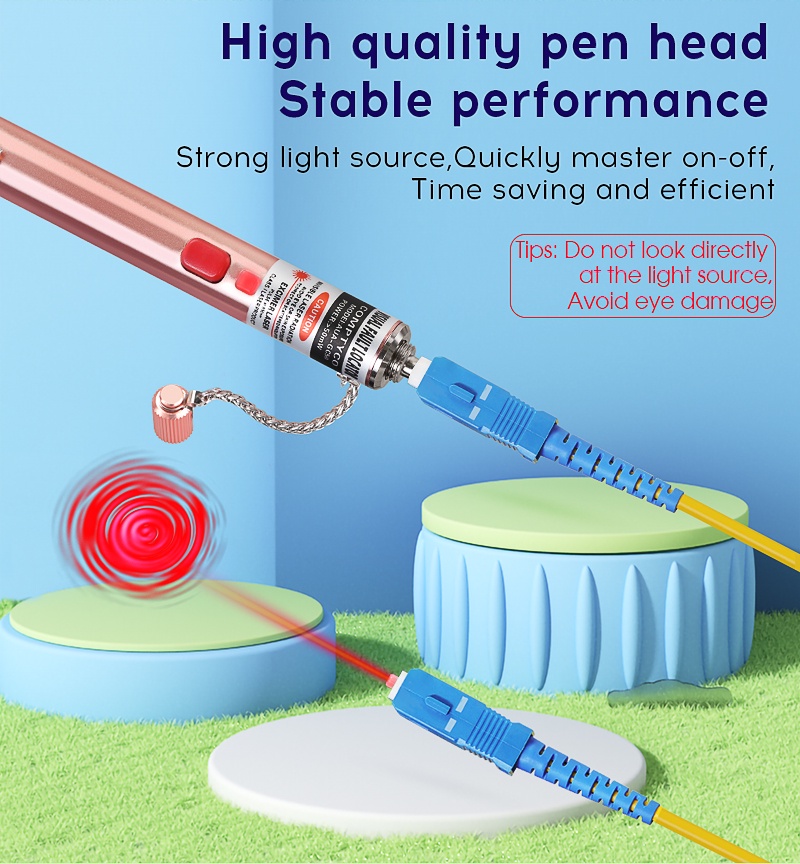 rechargeable visual fault locator 5-50mw pen type fiber optic ...