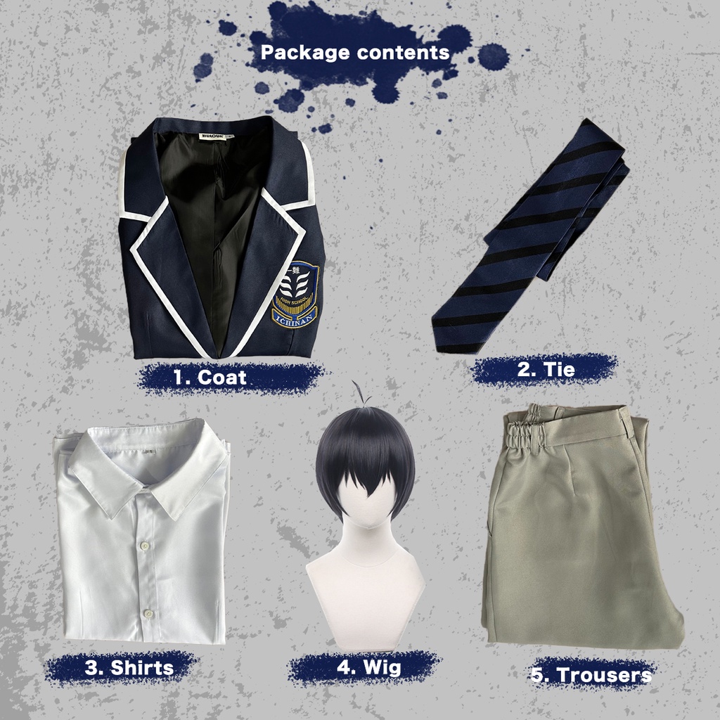 HOLOUN BLUE LOCK Cosplay Costume Isagi School Uniform Suit Christmas ...