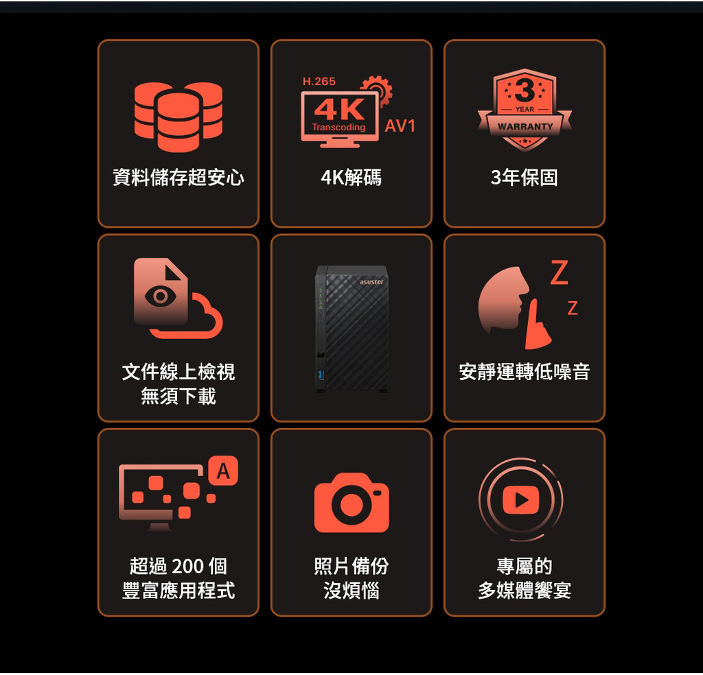 ASUSTOR Huayun AS1102TL 2Bay Realtek 1G NAS Network Storage Server ...