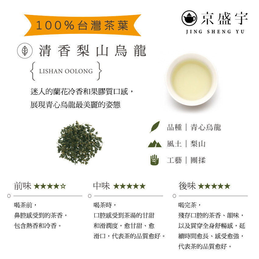 [Jingshengyu] Fragrant Lishan Oolong-100g Tea|Tin Can (Alpine Tea/100% ...