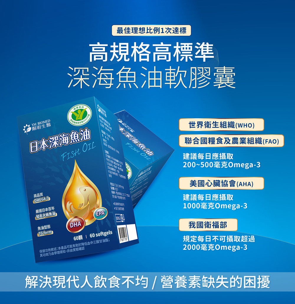 [Yangming Biomedical] Japanese Deep Sea Fish Oil Soft Capsules (60 ...