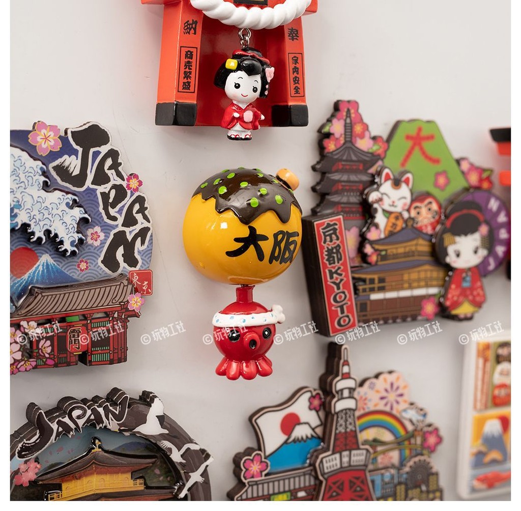 G Total Magnetic Refrigerator Stickers Powerful Magnets Modeling Japanese Tourist Cultural ...