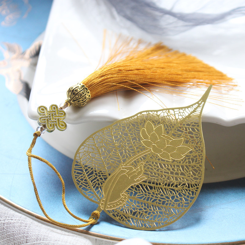 Bodhi Leaf Nianhua Smile Metal Brass Exquisite Hollow Vein Classical ...