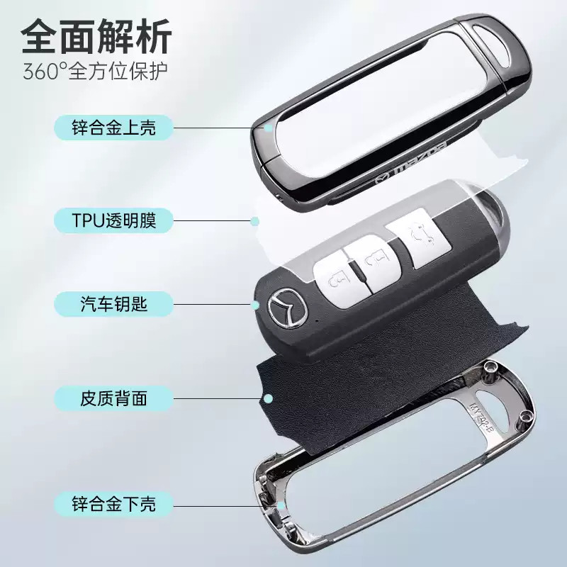 MAZDA Metal Key Leather Case Recommended CX5 CX3 MAZDA3 CX30 CX-5 CX60 ...