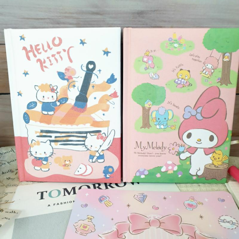Hello kitty Cloth Hardcover Notebook 8 Pictures Full Color Page Notes ...