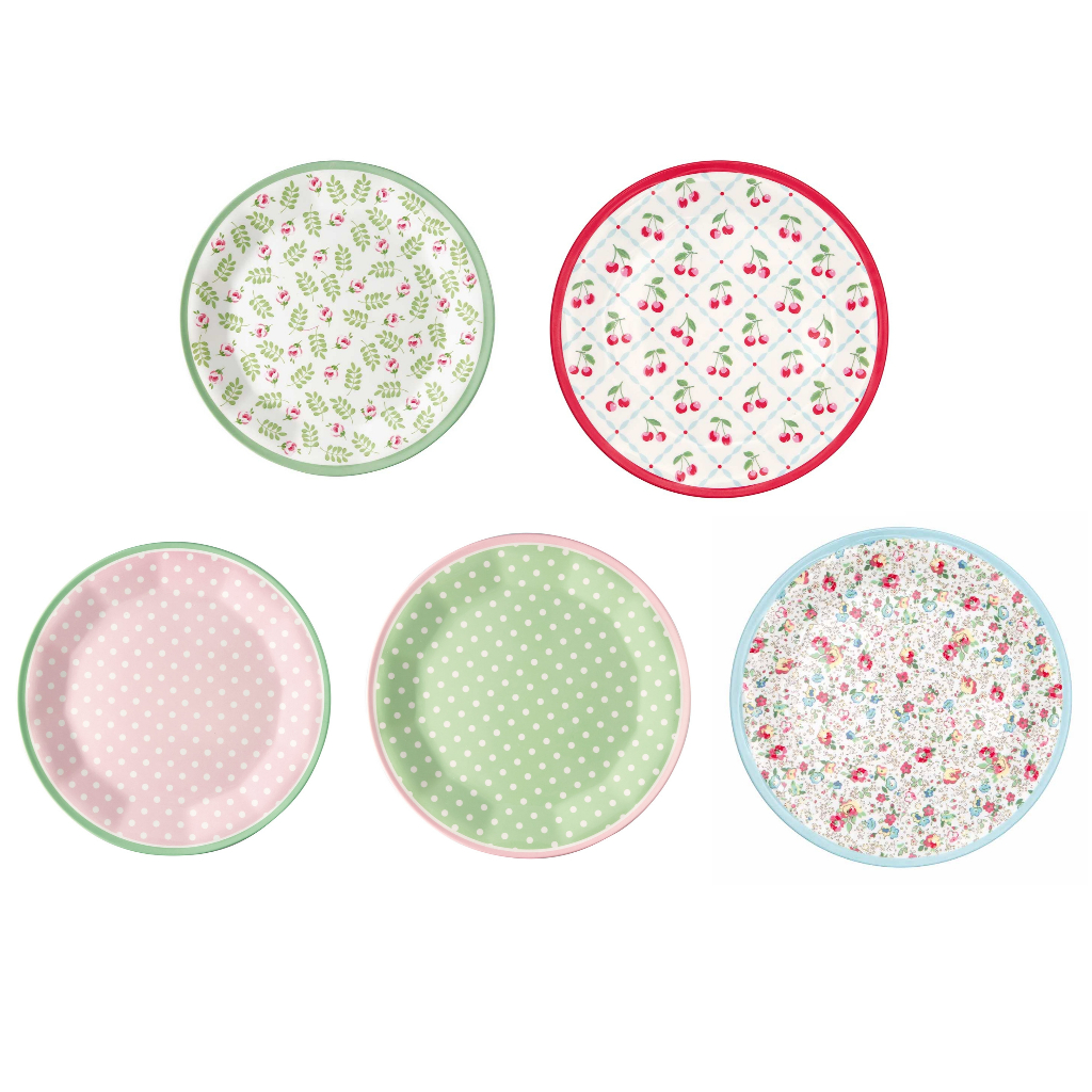 [Denmark GreenGate] Melamine Dinner Plate 20cm Total 5 Types GreenGate ...