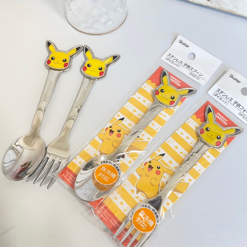 Pikachu Stainless Steel Spoon Fork Fruit Japan Daigou Pokémon Kitchen ...