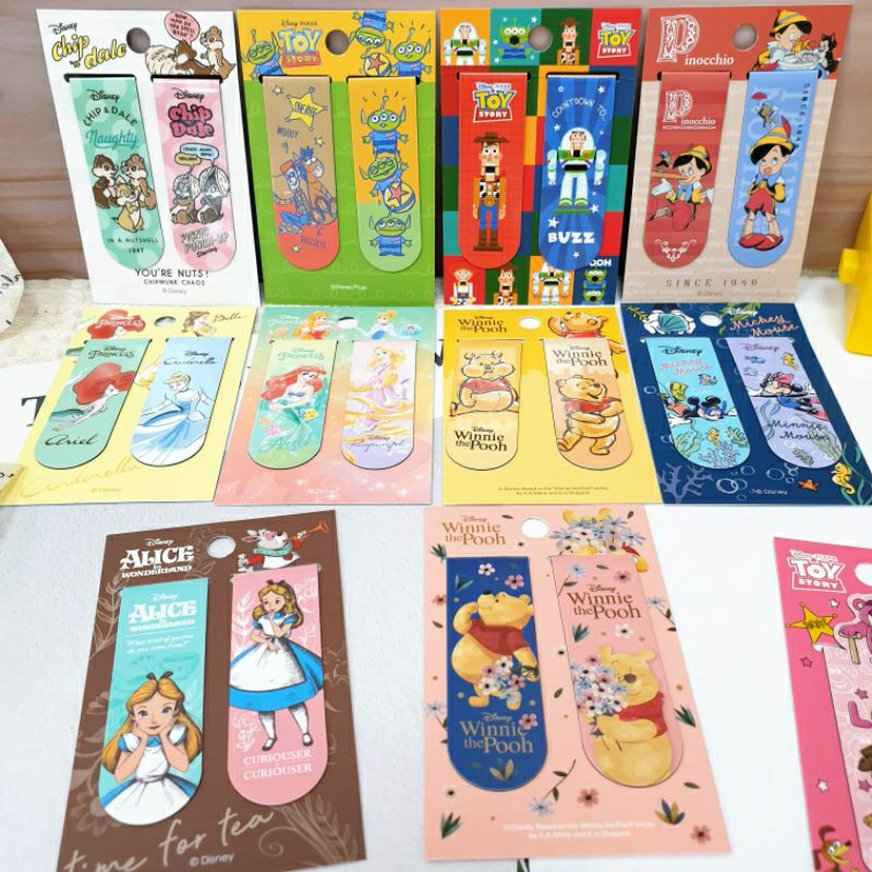 Disney 2 Pcs Magnetic Bookmark Princess Pooh Cute Book Clip Alice ...