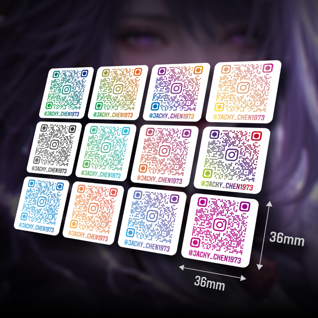 Xiii _ Ig FB LINE YT Tik Tok Ordering Brand QR Code Matte Waterproof ...