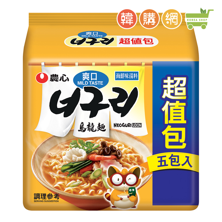 Korea Nongshim Refreshing Seafood Flavor Udon Noodles 600g (120gx5pcs ...