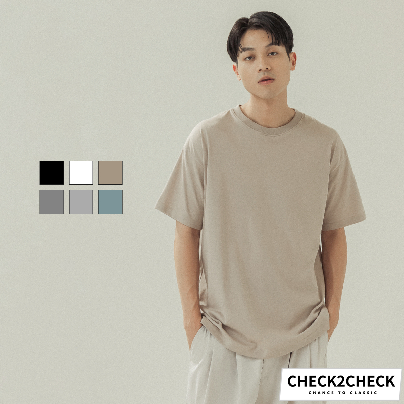 Check2Check-Collagen Gentle Male Short t Slightly Loose Couple t-Shirt ...