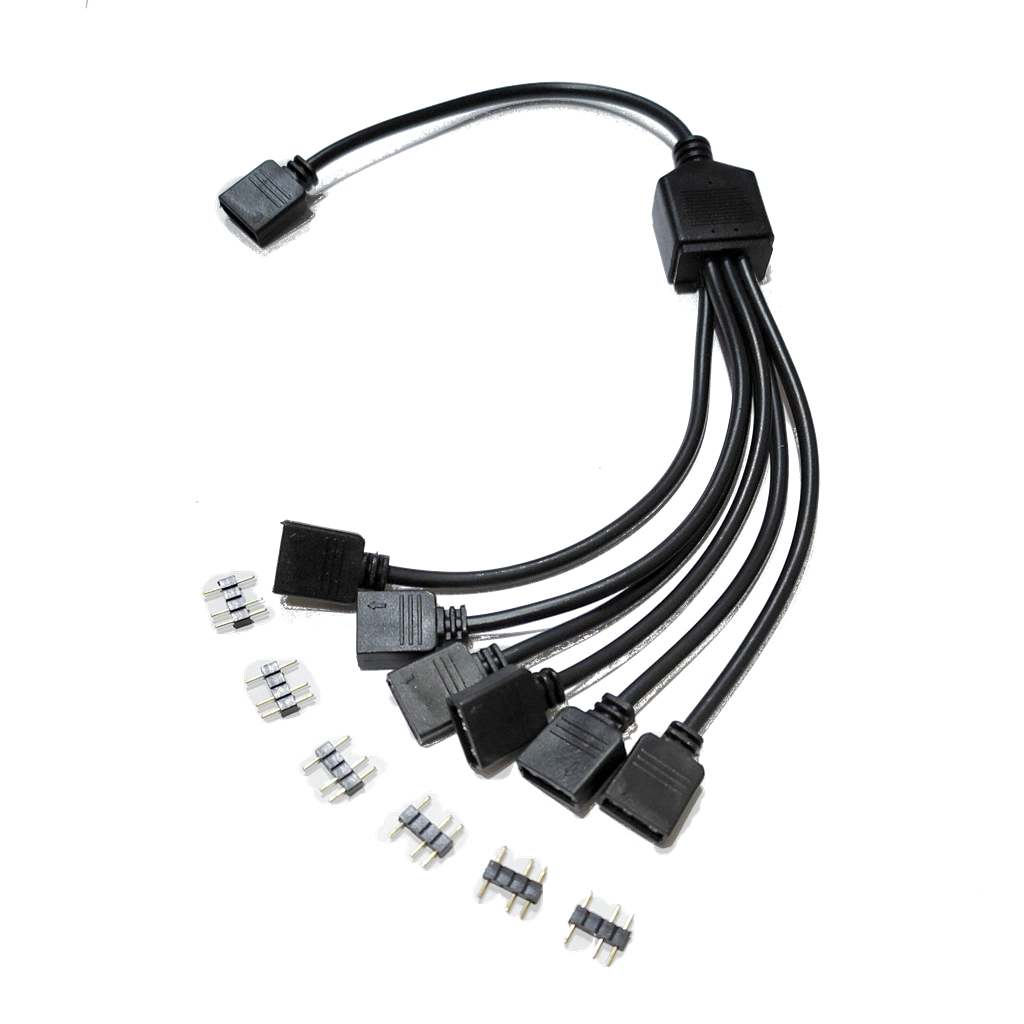 With Pin Header RGB Splitter Hub Extension Cable 5V ARGB12V 1 Point 6 1 ...