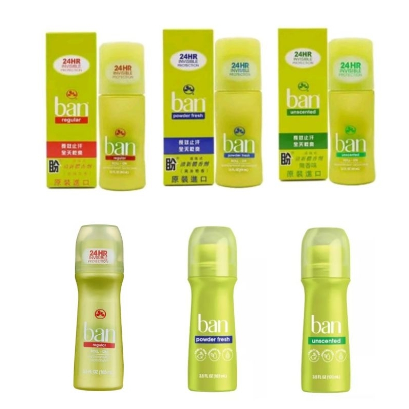 Ban Pan Fresh Deodorant Roll-On Original Flavor Floral Fragrance Talcum ...