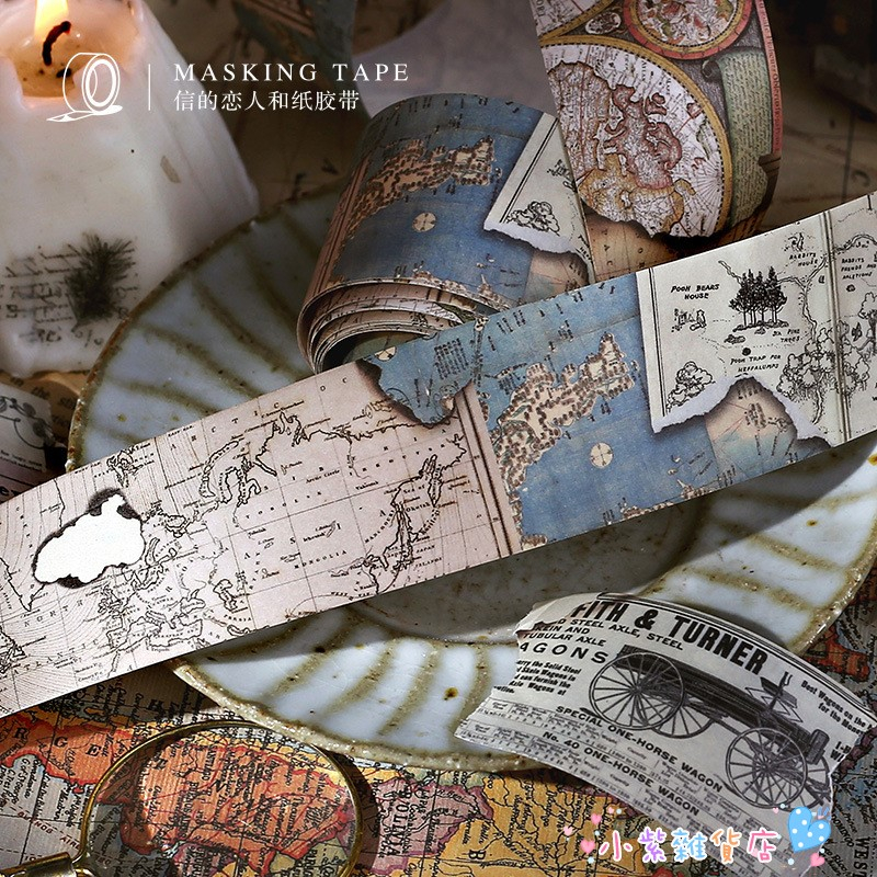 Wide Version Renaissance Retro Times Old Newspaper Washi Tape Xiaozi ...