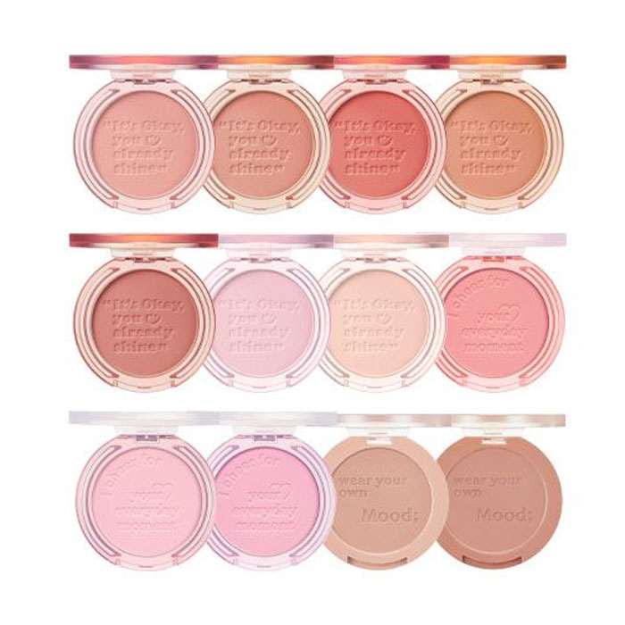 Korea Peripera Lettering Smile Blush-4.2g Blush Makeup Complementary ...